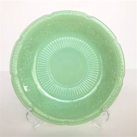 Vintage Jadeite Alice Pattern Tea Cup And Saucer Fireking Anchor Etsy