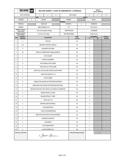 Sff07v7 Relación Ingreso Y Salida De Herr Y Materiales Pdf
