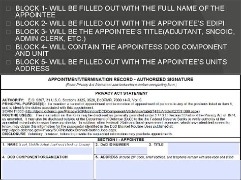 Filling Out The Dd Form 577 Correctly Block