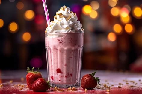 Premium Ai Image Photograph Of Strawberry Shake With