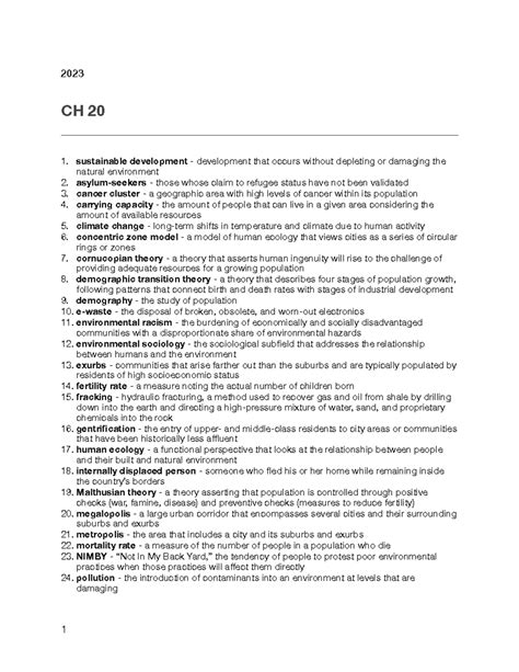 Ch 20 Key Terms 2023 Ch 20 Sustainable Development Development That Occurs Without Depleting