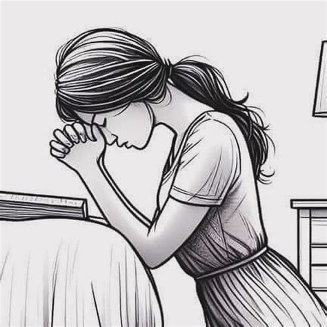 Girl Praying Drawing