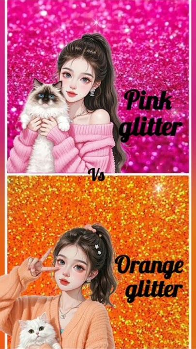 💓pink Gliter💖 Vs 💋orange Gliter 🧡 T Trending Ytshorts Youtube