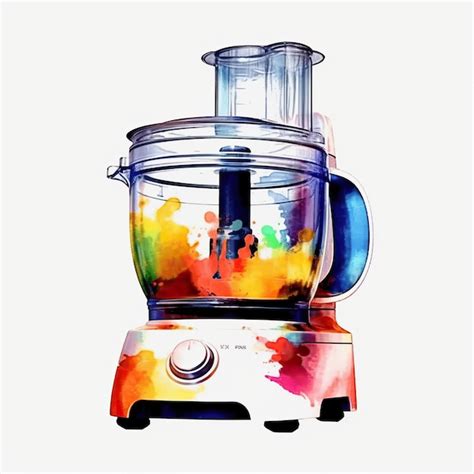 Premium Photo Food Processor Colorful Art Style White Background
