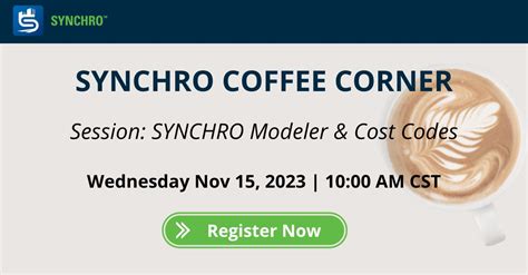 Coffee Corner Synchro Synchro Modeler Cost Codes Synchro Construction