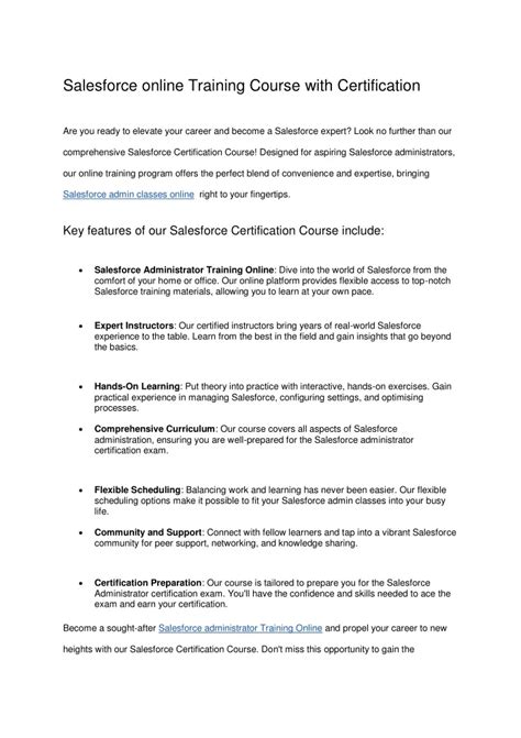 Ppt Salesforce Certification Course Powerpoint Presentation Free