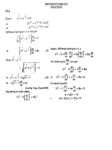 Differentiability Solution Pdf