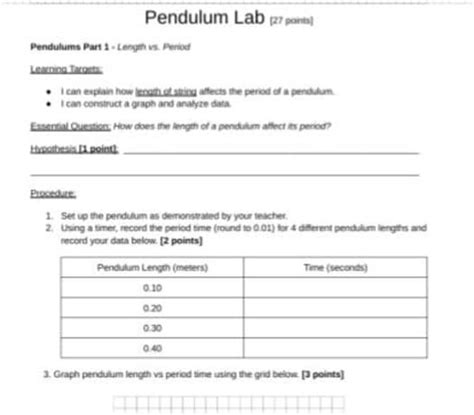 Pendulum Investigation Lab By Storyline Science Explorations Tpt