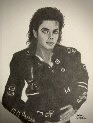 Michael Jackson Bad Era Pencil Sketch Drawing 3771865560