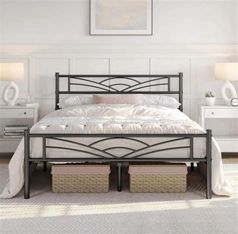 Stunning Double Bed Frame With Cloud Inspired Design Headboard