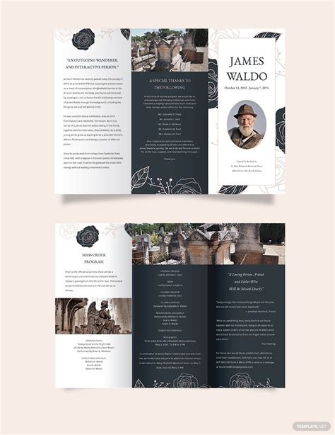 Catholic Funeral Mass Tri Fold Brochure Template In Psd Pages