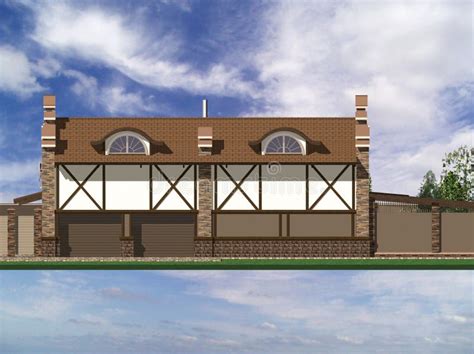 House In Classical Style Stock Illustration Illustration Of Windows