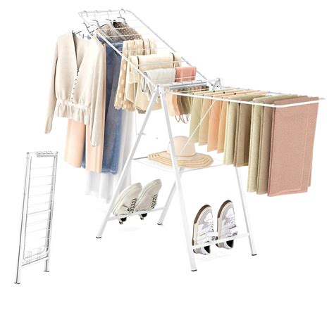 Fuliko Drying Rack For Clothing Foldable Clothes Drying Rack Collapsible Metal Laundry Drying