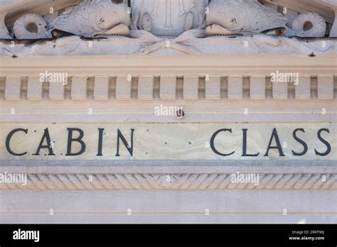 Us New York ‘first Class Signage On Entrance Way Of Historic Bulding
