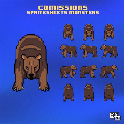 Bear Spritesheets Comission Pixel Art By Akiroarts On Deviantart