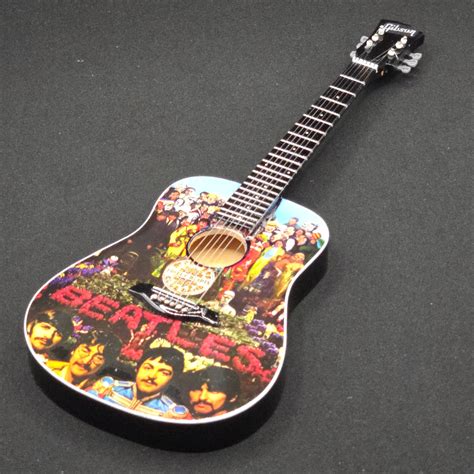 Miniature Guitar The Beatles Sgt Peppers Acoustic Model Guitar Inc