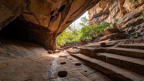 Exploring Ancient Cave Structures Natural Caverns Scenic Landscape Lush