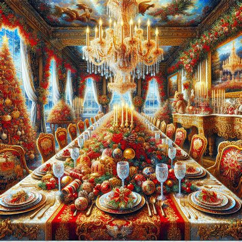 Lavishly Decorated Festive Dining Room Setup Deep Dream Generator