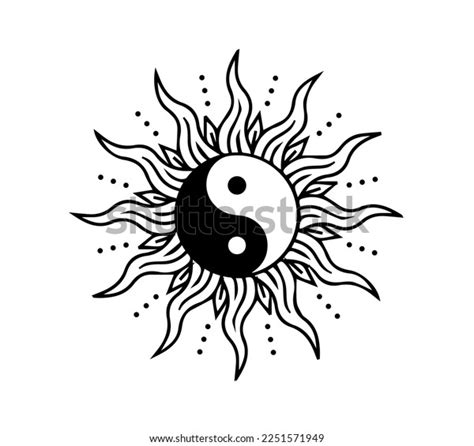 Yin Yang Symbol Celestial Sun Vector Stock Vector Royalty Free