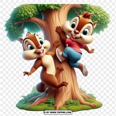 Chip And Dale Climbing A Tree No Background Toppng Chip And Dale
