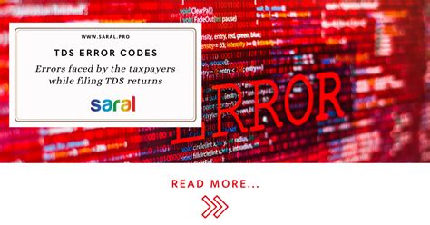 List Of Tds Error Codes And Solutions