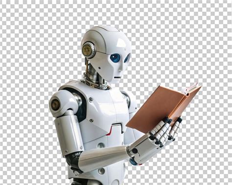 Premium Psd Robot Is Reading Book