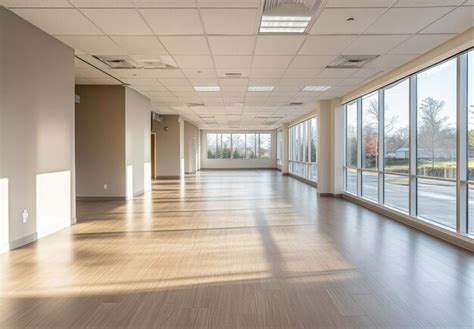 Empty Office Space With Large Windows And Natural Light Premium Ai