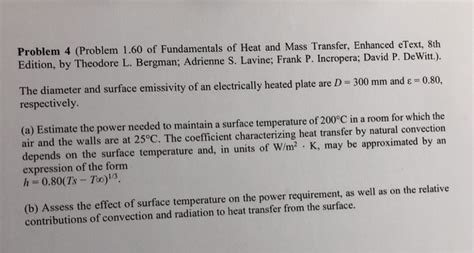 Solved Problem Problem Of Fundamentals Of Heat And Chegg