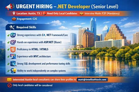 Urgenthiring Hiringnow Dotnetdeveloper Seniordotnetdeveloper