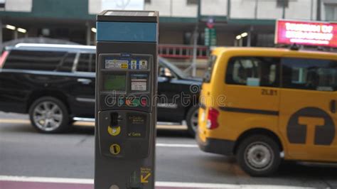 Parking Meter On A Bustling City Street Stock Video Video Of Public Building 353429023