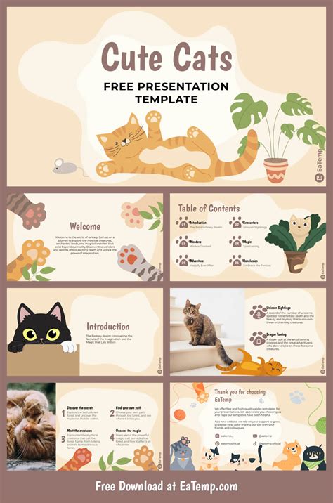 Cute Cats Ppt Presentation Template