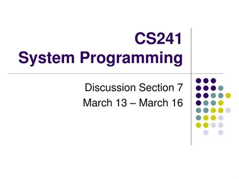 Ppt Cs241 System Programming Powerpoint Presentation Free Download