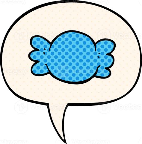 Cartoon Wrapped Candy With Speech Bubble In Comic Book Style 45061982 Png