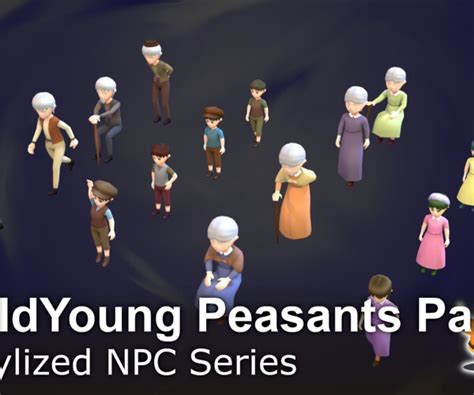Artstation Stylized Npc Peasants Bundle Game Assets