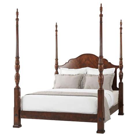 Henkel Harris 150 29 Mahogany Chippendale Rice Queen Four Post Bed At