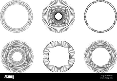 Set Of Geometric Circle Drawing Decorative Pattern Spirograph Vector