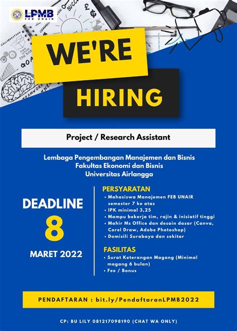 Hiring Magang Internship Unair Lpmb Manajemen Project Research Shania Maulidiya Putri