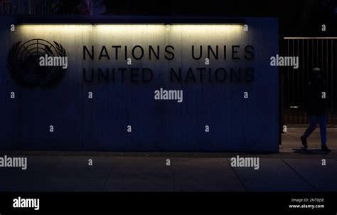 Illustration Picture Shows United Nations Logo In Front Of Un Headquarters During The 52nd