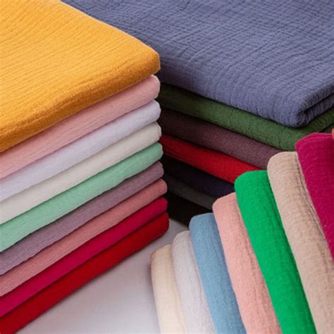 Width 51 Pure Cotton Double Layer Fabric Solid Color Dress Fabric