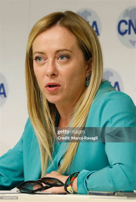 Leader Of The Brothers Of Italy Giorgia Meloni During A Face To Face
