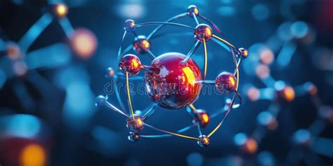 3d Representation Of An Atom With Electrons Orbiting In A Colorful