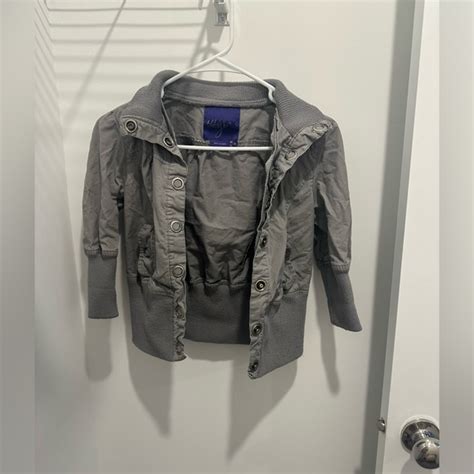 Miley Cyrus And Max Azria Jackets And Coats Miley Cyrus Gray Snap