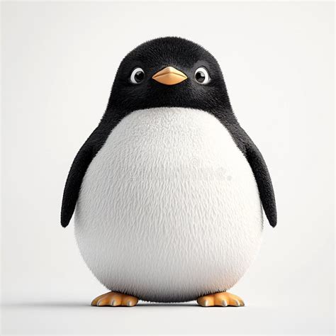 Adorable Cartoon Penguin Fluffy White Belly Stock Illustrations 19