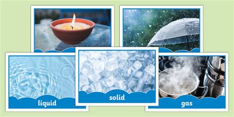 Solids Liquids And Gases Display Photos Teacher Made