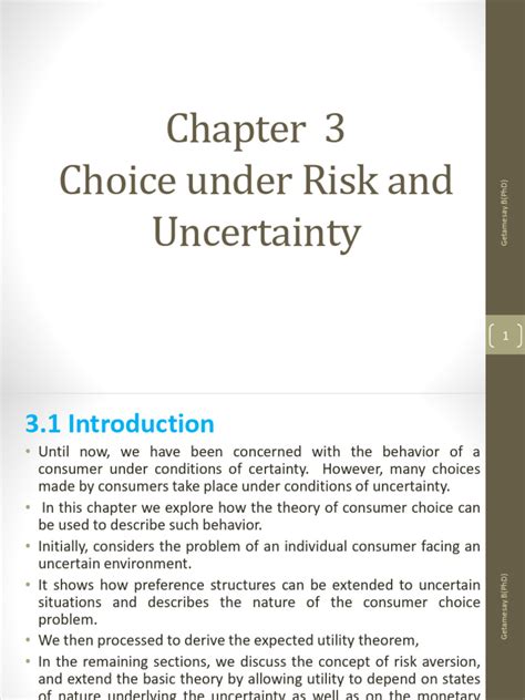 Chapter 3 Risk And Uncertanity Pdf Utility Risk Aversion