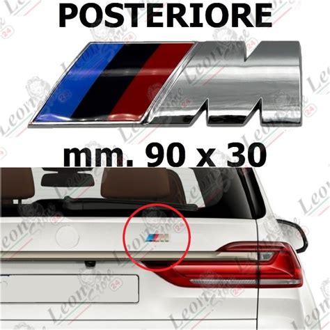 Stemma Posteriore Logo M Sport Cromato Mm 90x30 Compatibile Bmw Fregio