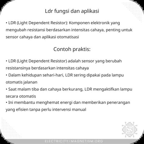 Ldr Fungsi Dan Aplikasi Electricity Magnetism