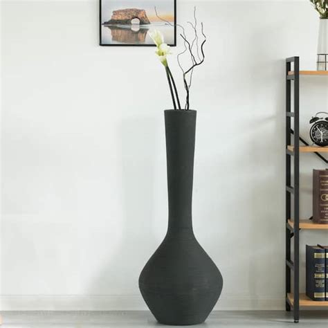 Uniquewise Tall Floor Vase Modern Charcoal Grey Extra Large Floor Vase