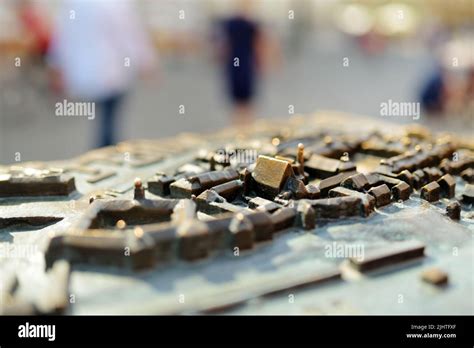 Scale Model Of Old Town Of Warsaw For The Blind People Three Dimensional Touchable Bronze Model