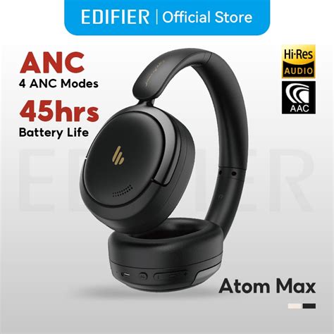 Edifier Atom Max หูฟังครอบหูไร้สาย Anc Bluetooth V54 Hi Res การเชื่อม